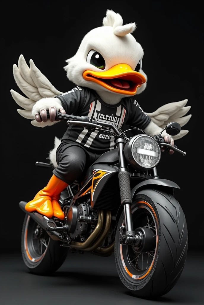 "Generate an image of a duck mascot for an e-sports team. The duck is ...