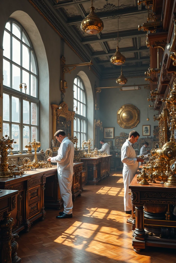 Where only small ren work, a luxurious and spacious repair shop - SeaArt AI