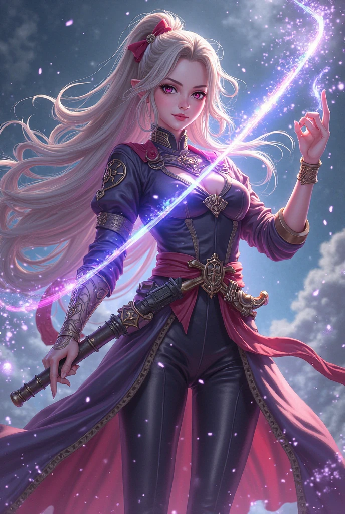 Design me a anime girl mage outfit and hair (not too complicated since ...