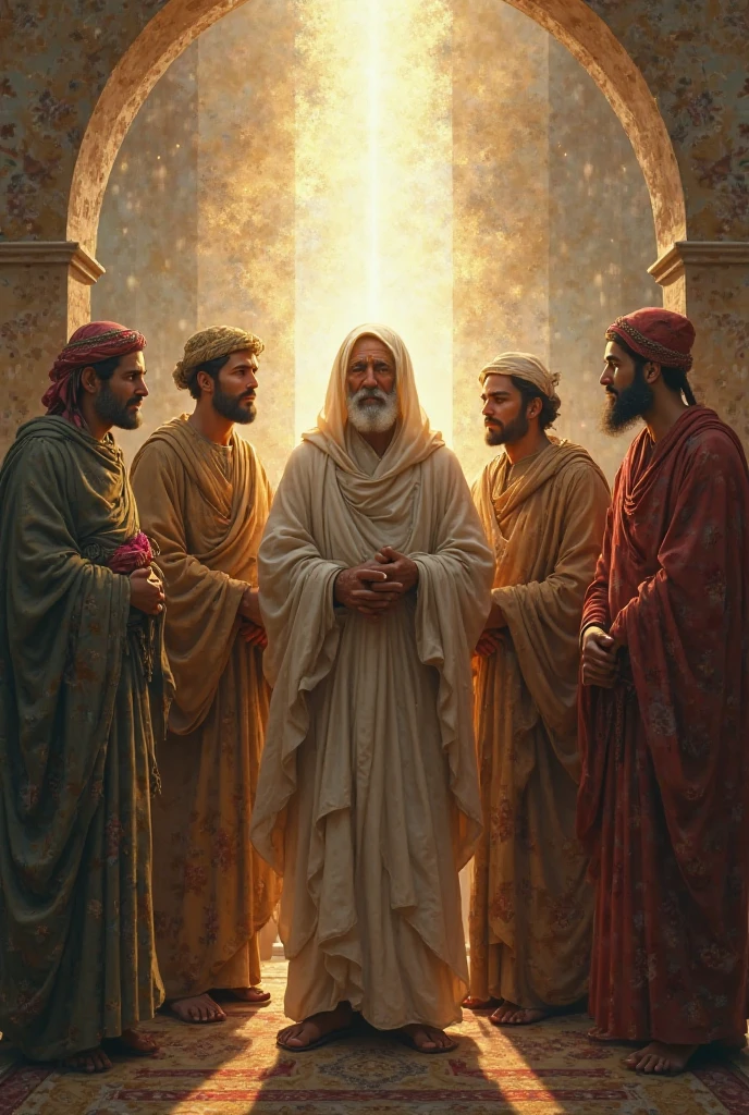 A group of the 5 best prophets with a light that hides the figure of ...
