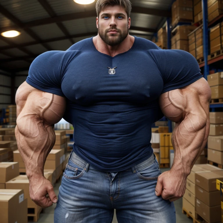A very handsome man, big eyes, muscular, very muscular, defined chest ...