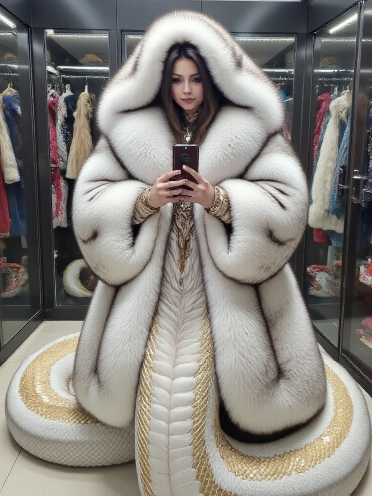 A selfie picture of beautiful asian lady who is lamia, naga - SeaArt AI