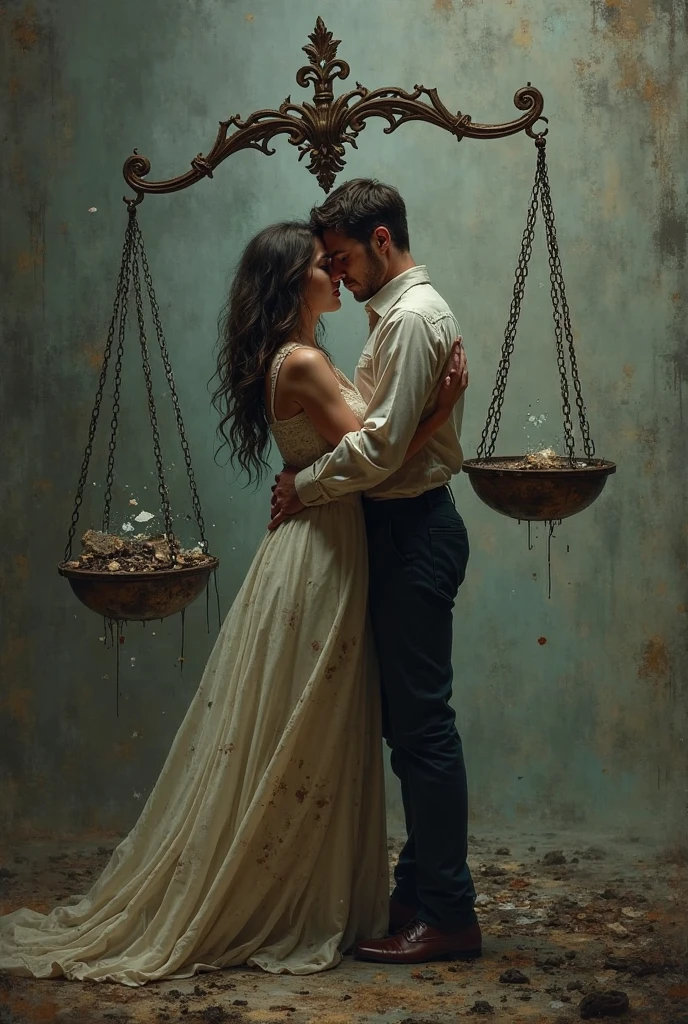 Unbalanced man-woman love scales - SeaArt AI