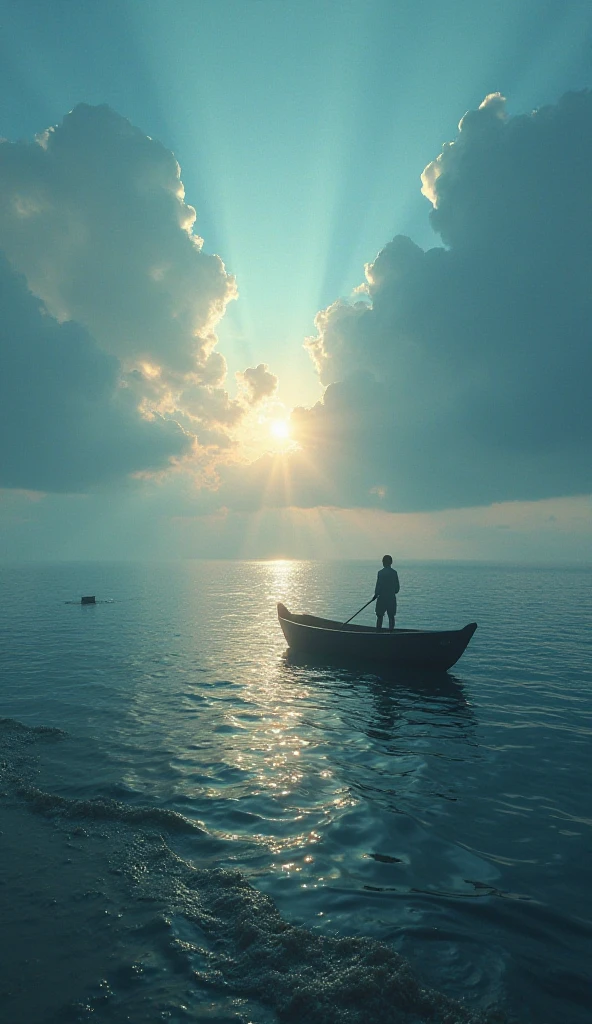 High quality, 8K Ultra HD, A hyper-realistic scene of a small boat ...