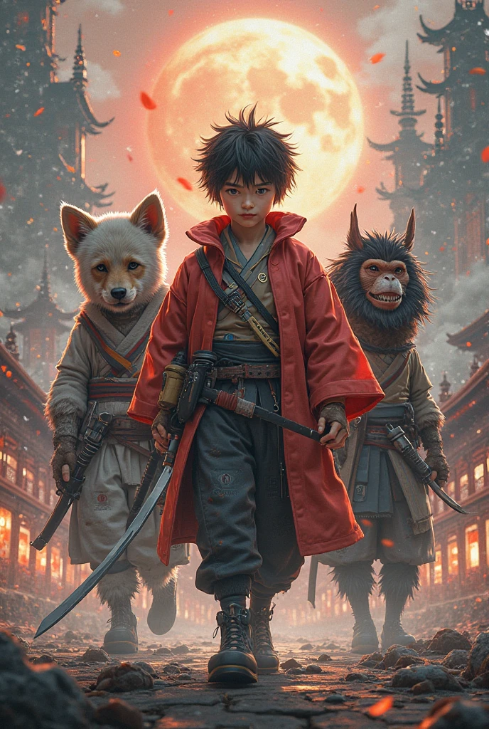 A modern version of Momotaro, animal accompaniment to conquer demons ...