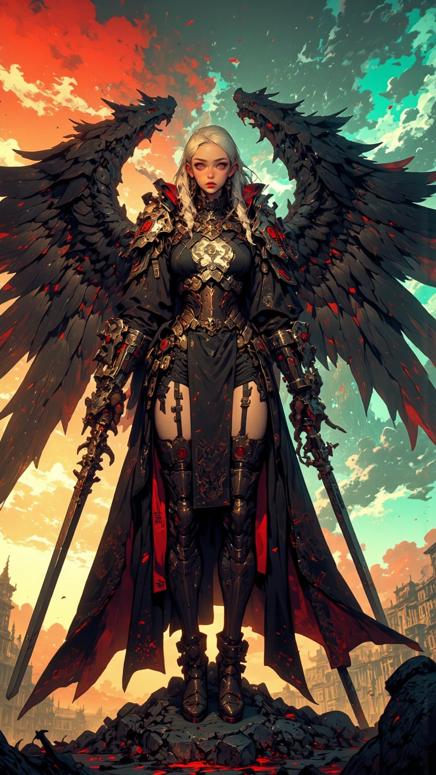 Magnificent depiction ， A silver-haired banshee hunter ， Armor broken ...