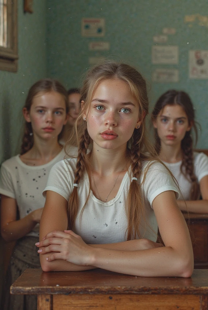 real photo, 4 incredibly breasted young Slovak girls with cute innocent and sca - SeaArt AI