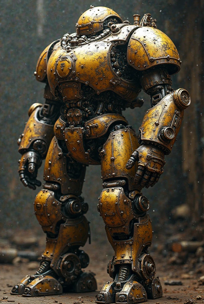 Steam punk mecha side pose - SeaArt AI