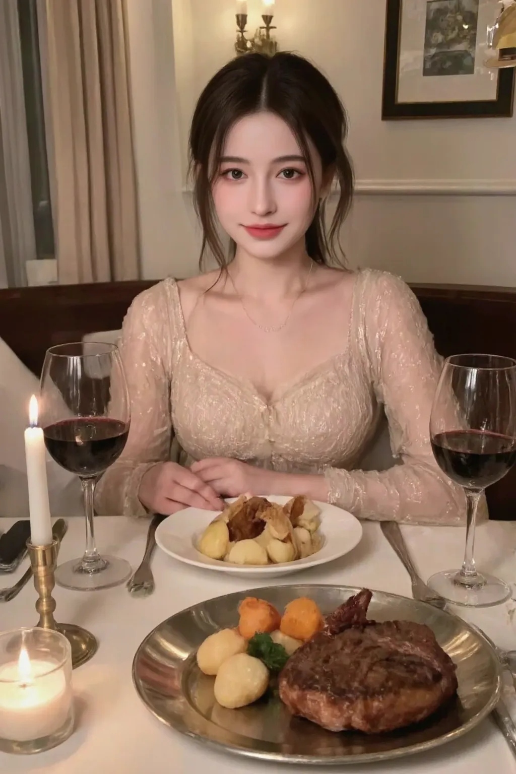 SeaArt AI | Dinner with dream girl
