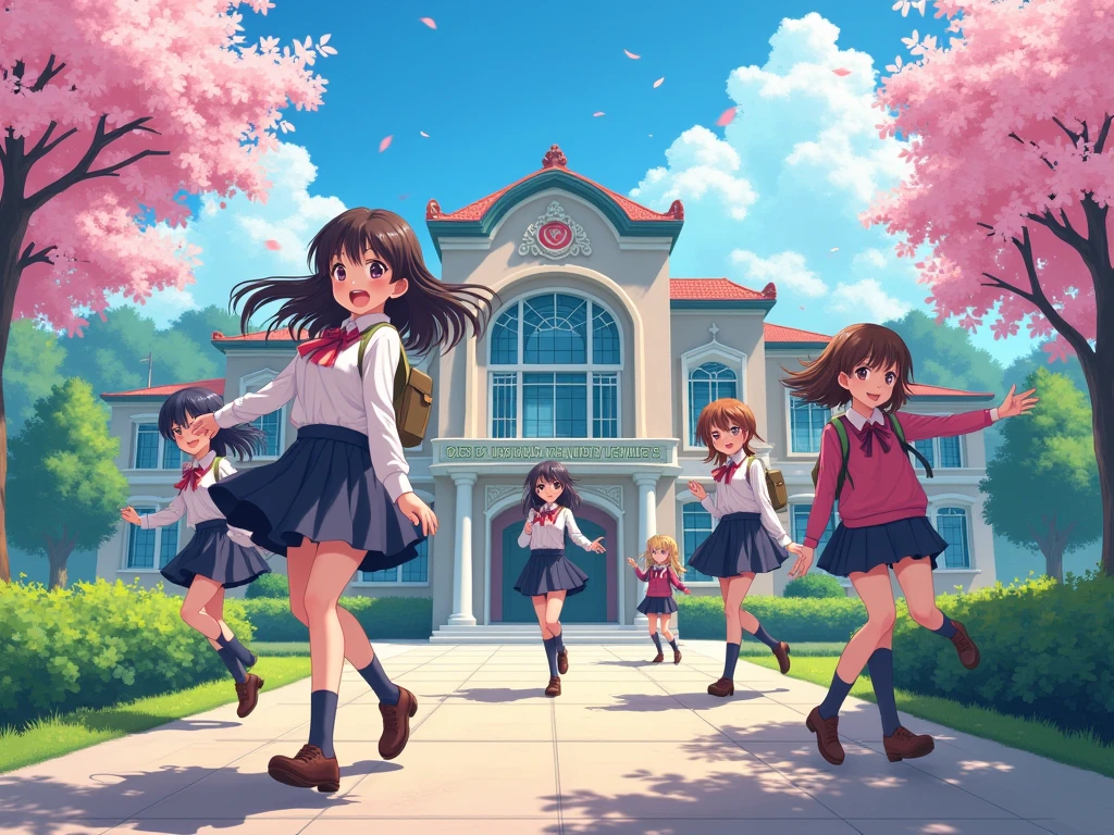 Anime school theme background - SeaArt AI