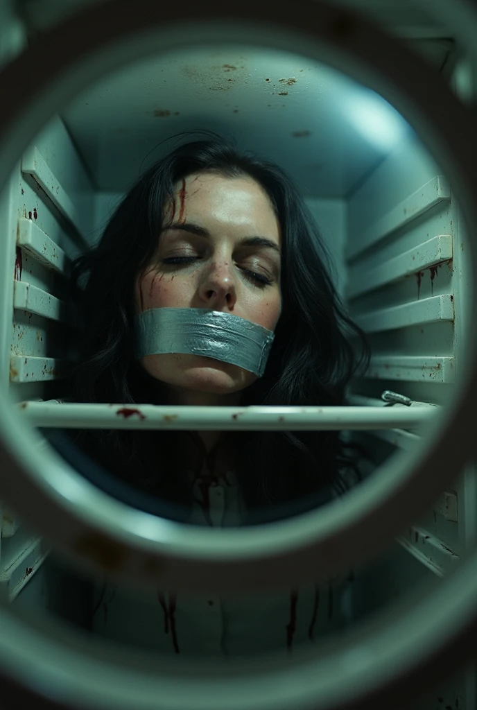 Close realistic horror image of beheading woman head found beheading ...