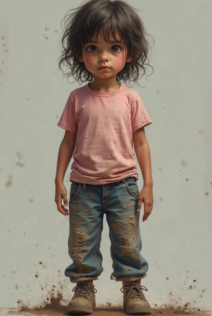 ( 1 Female , Alone), female orphan , with messy hair,full body - SeaArt AI
