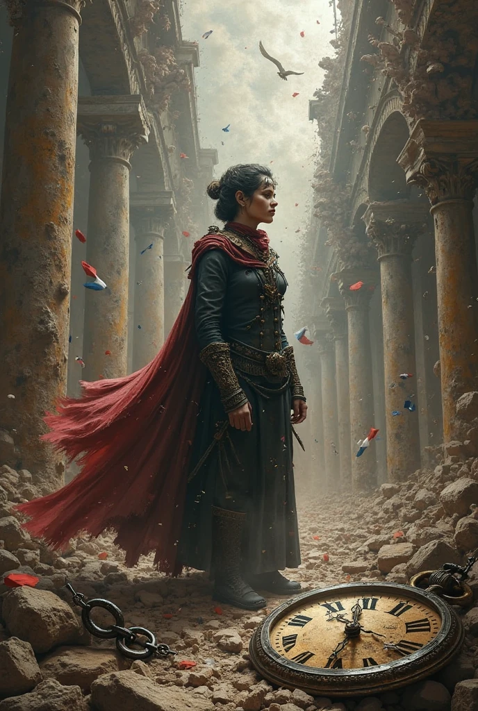 Make a visual representation of the theme Time and Revolution based on ...