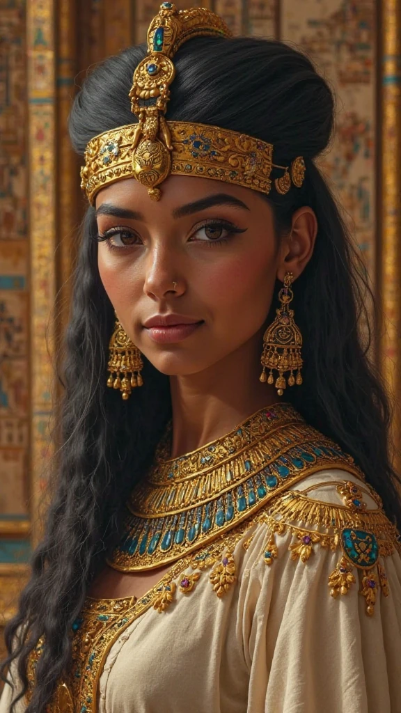 "A realistic portrait of the Pharaoh's daughter from ancient Egypt ...