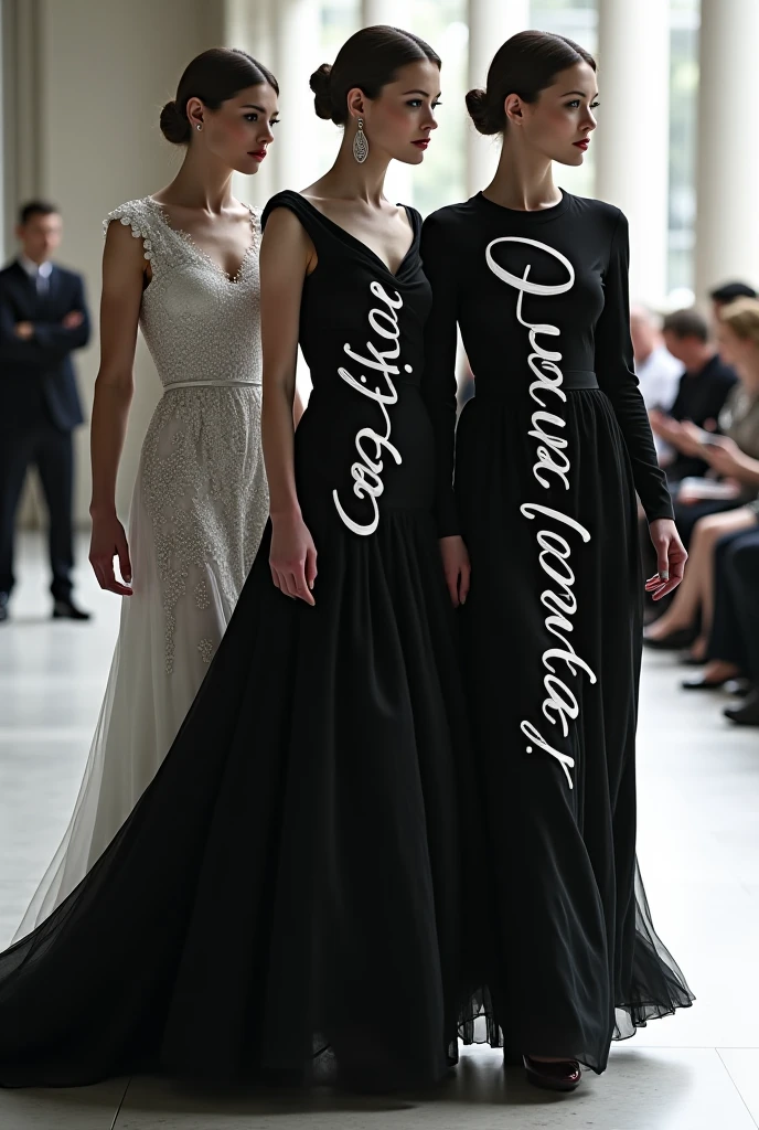 Name Creations Chikys elegant letters black and white clothing dresses women - SeaArt AI