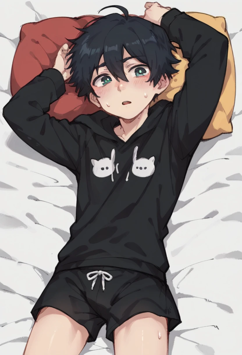 Cute Shota boy in black pajamas - SeaArt AI