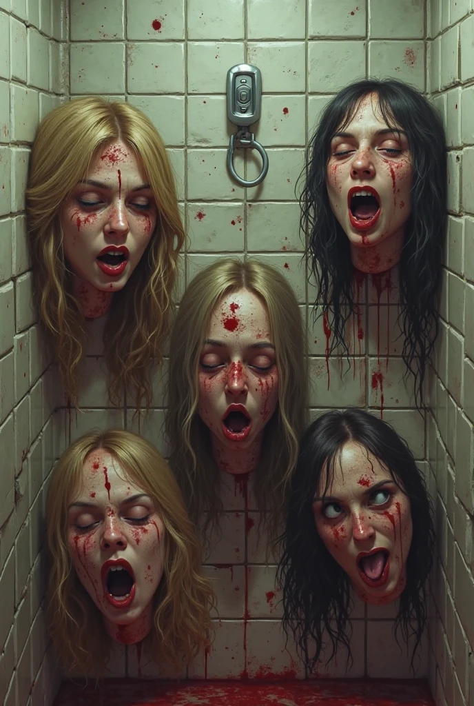 5 chopped heads from 18 years old girls, diffent hair colous and hair ...