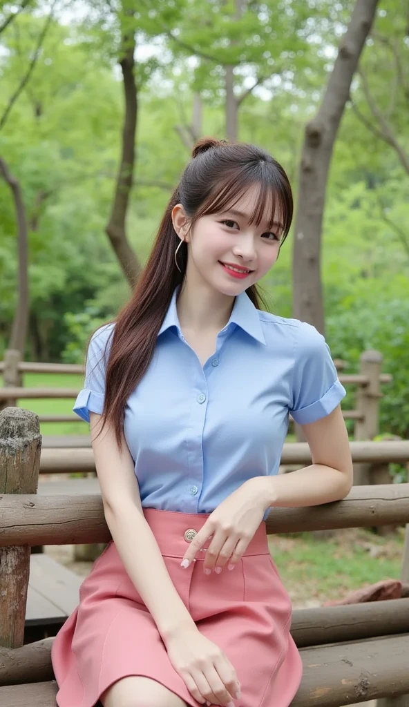 in high-definition images、Attractive Young Woman, by rubio, blue shirt ...