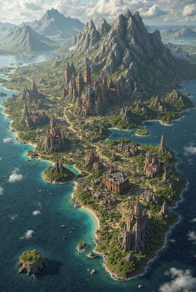 Create a 3D fictional map of Westeros.(A Song of Ice and Fire - SeaArt AI