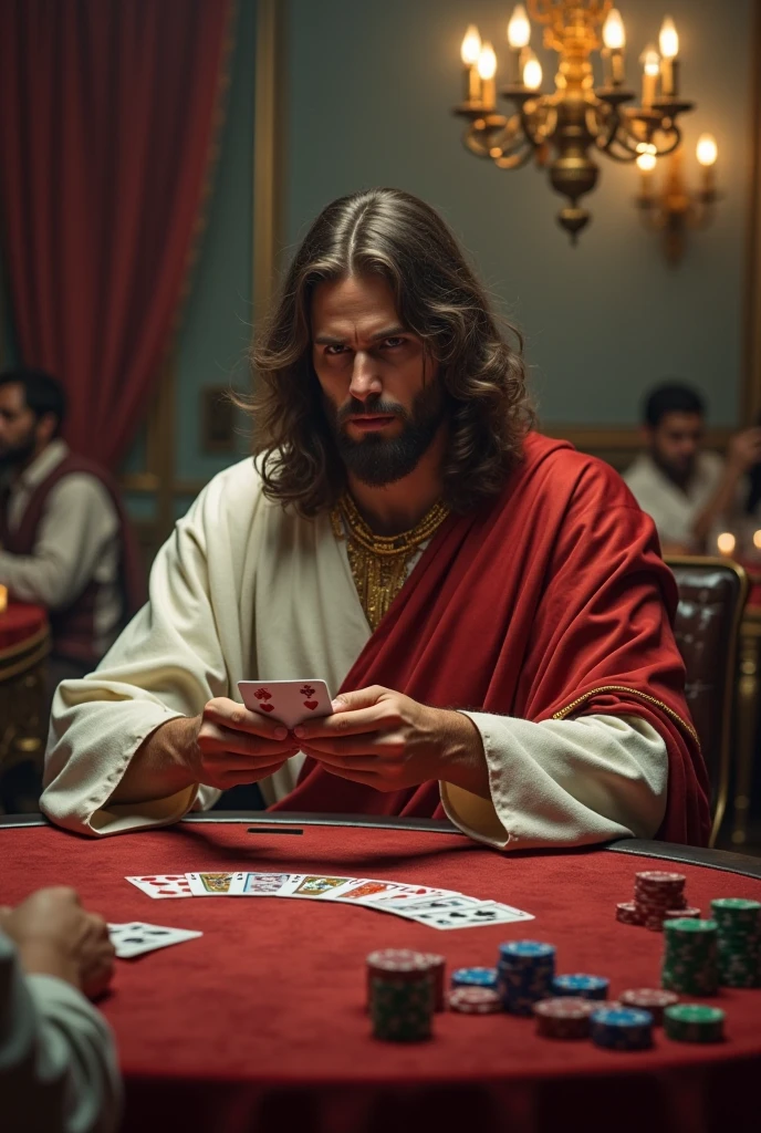 Jesus Christ gambling - SeaArt AI