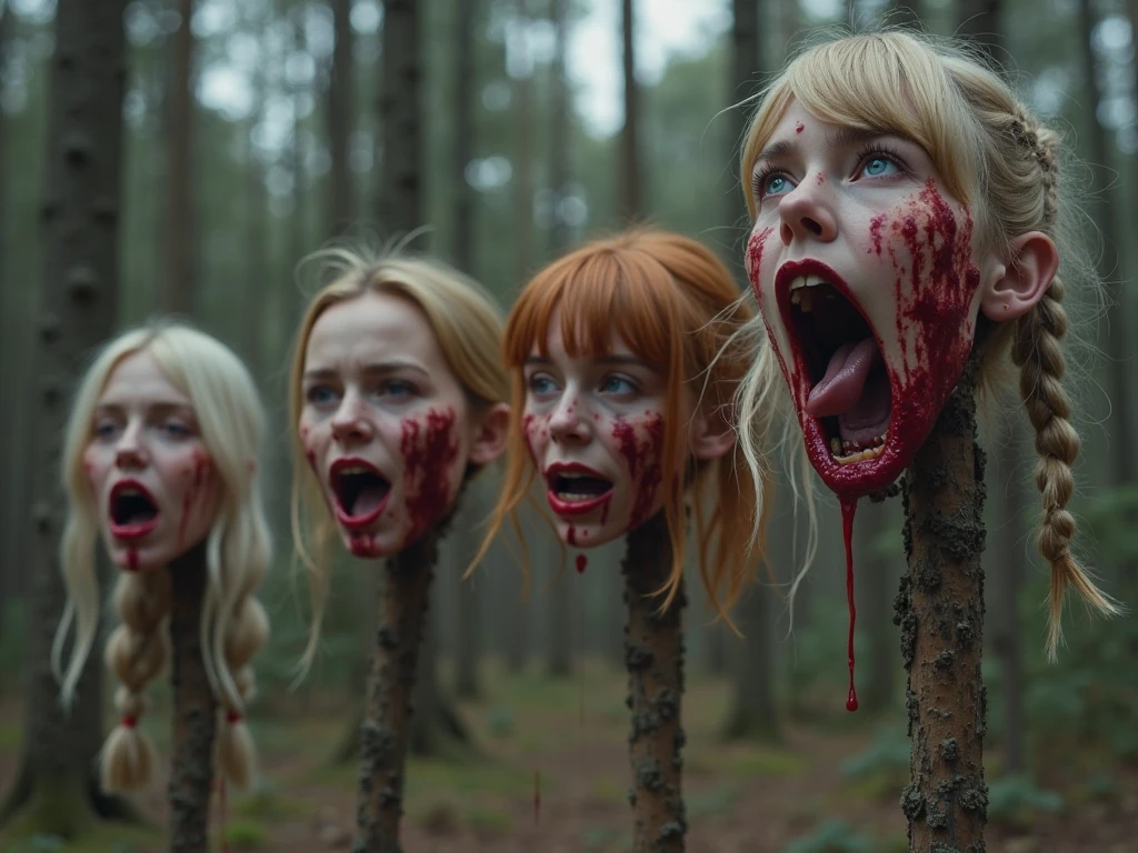 Generate realistic photographic image, Movie frame, Bleeding severed ...