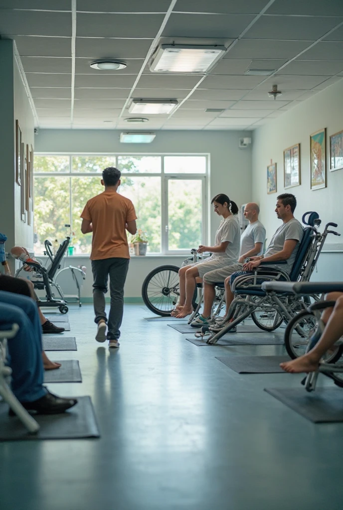 Rehabilitation of injured people with rehabilitation exercises and ...