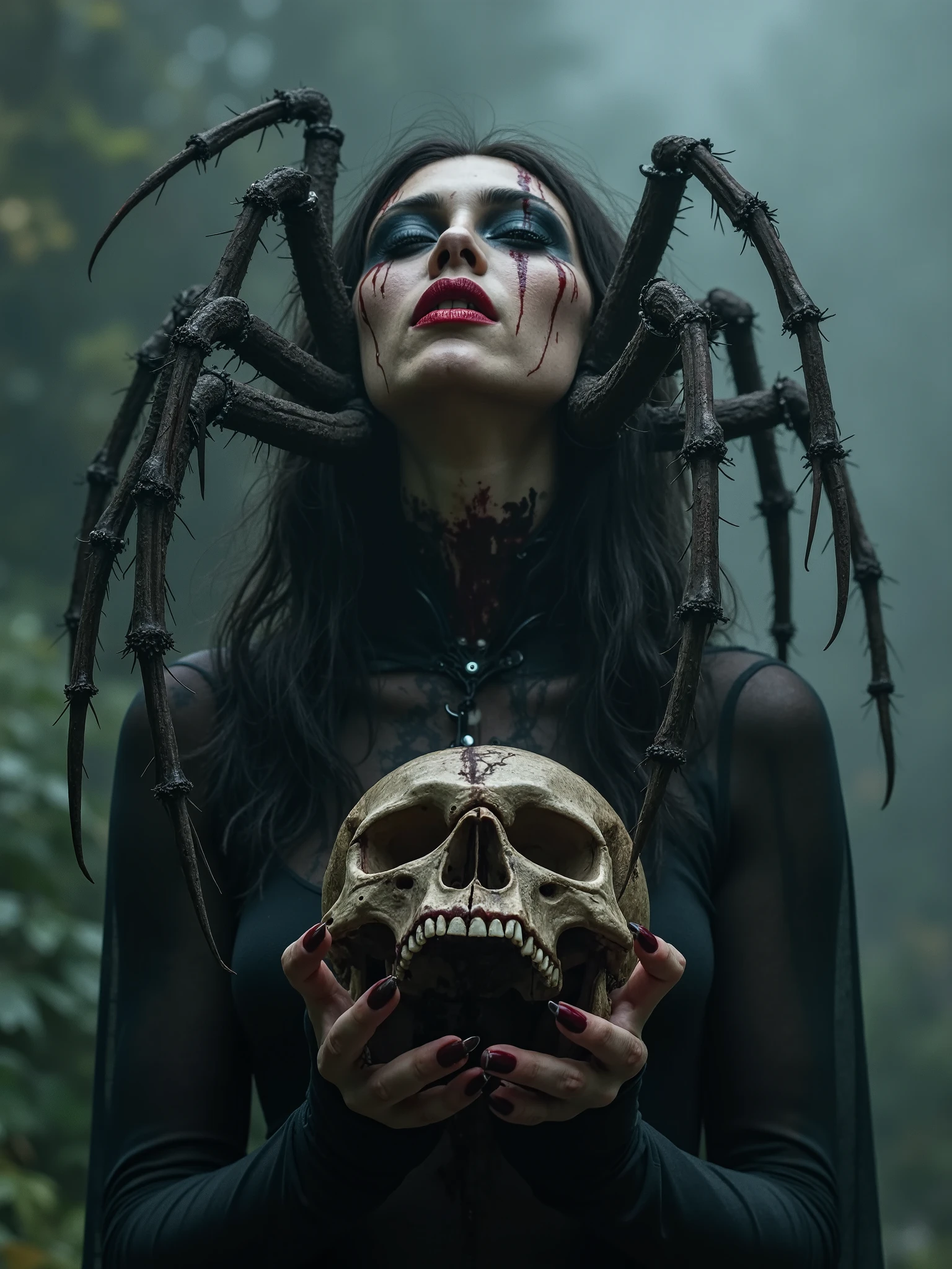 Beautiful paint ,dark makeup,dark tears woman, black metal style dark ...