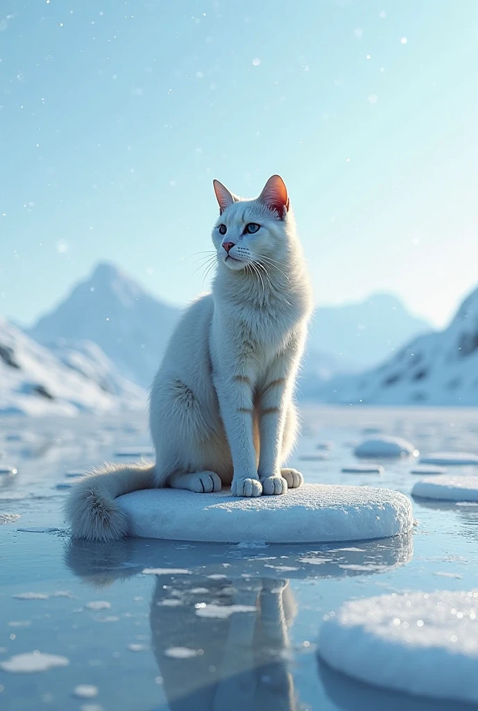 CAT ON ICE - SeaArt AI