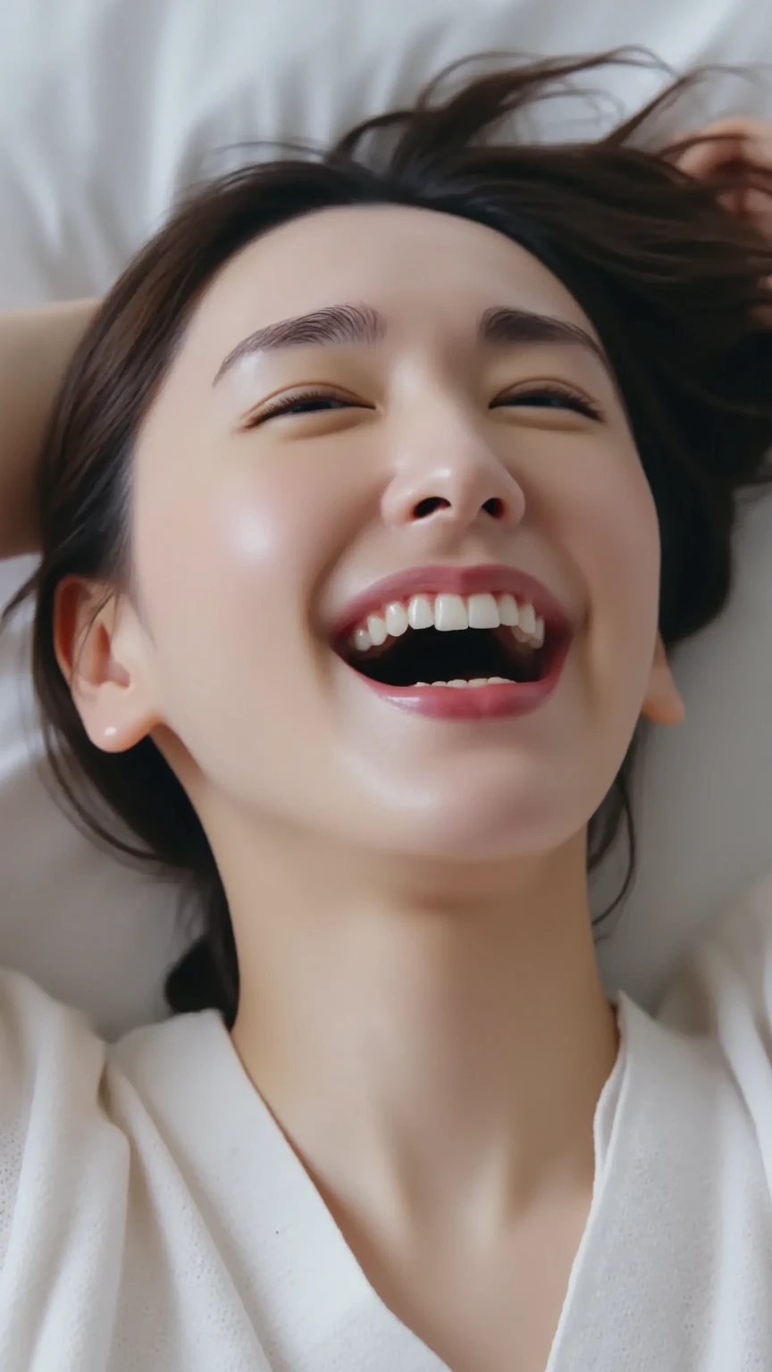 Woman in an orgasmic state with her head tilted back, and my mouth is ...