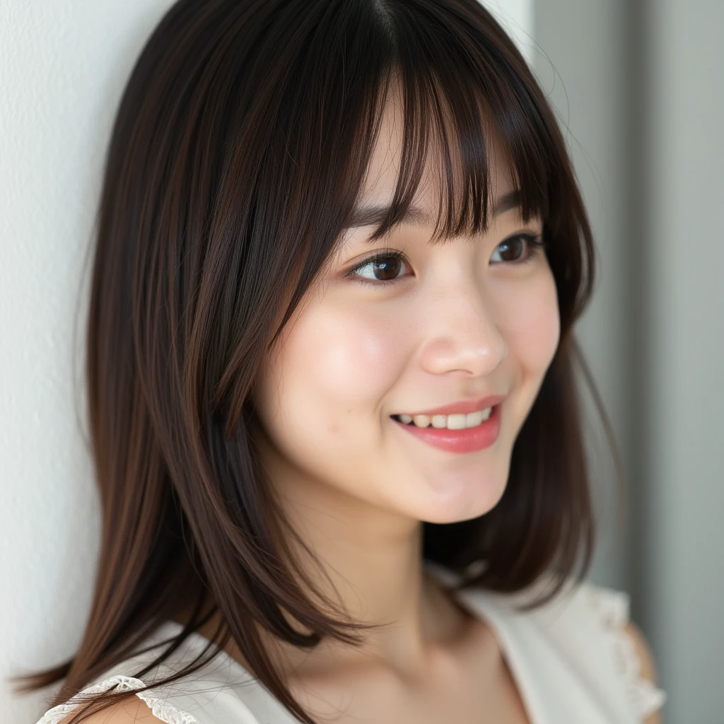 Profile, side view, face only ,Japanese cute woman, adulty face - SeaArt AI