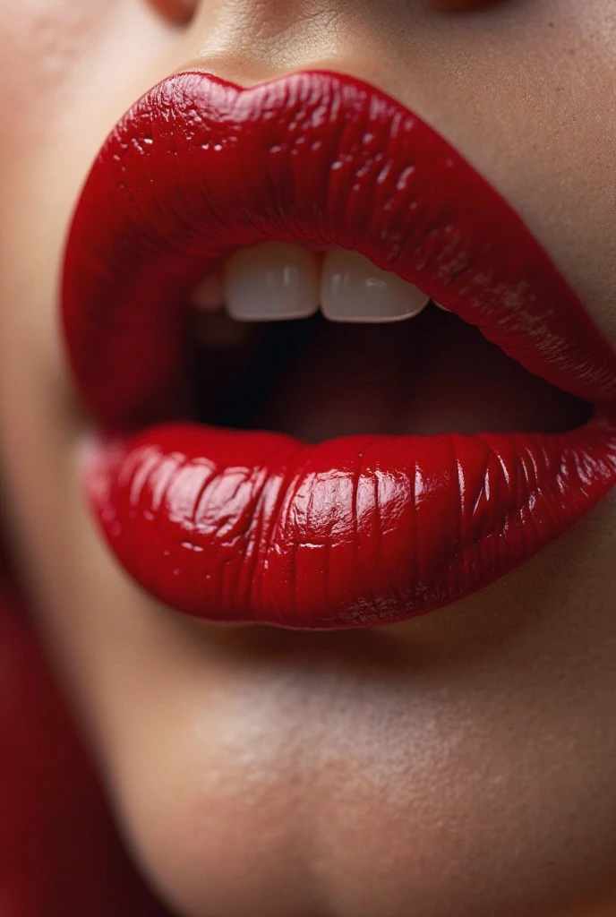 A lips with red colour lipstick - SeaArt AI