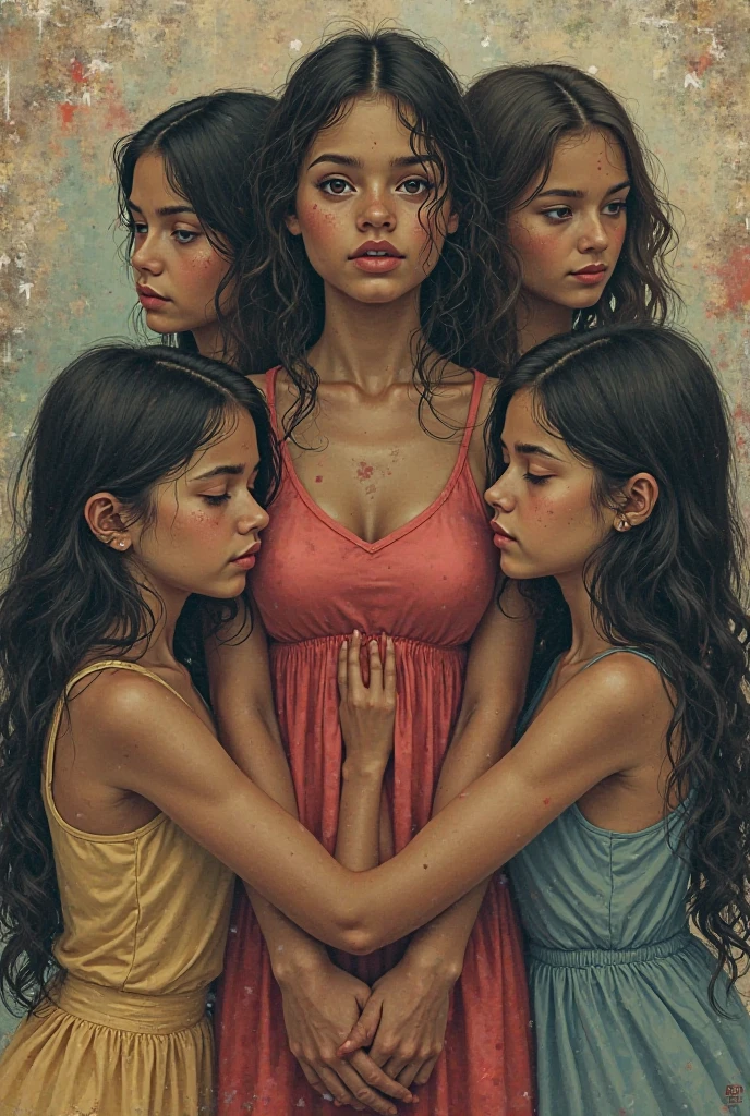 Drawing a poster about abortion in adolescence, many sisters - SeaArt AI