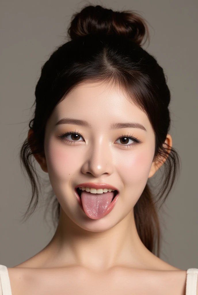 Face up、young woman、stick out your tongue,High Resolution, - SeaArt AI
