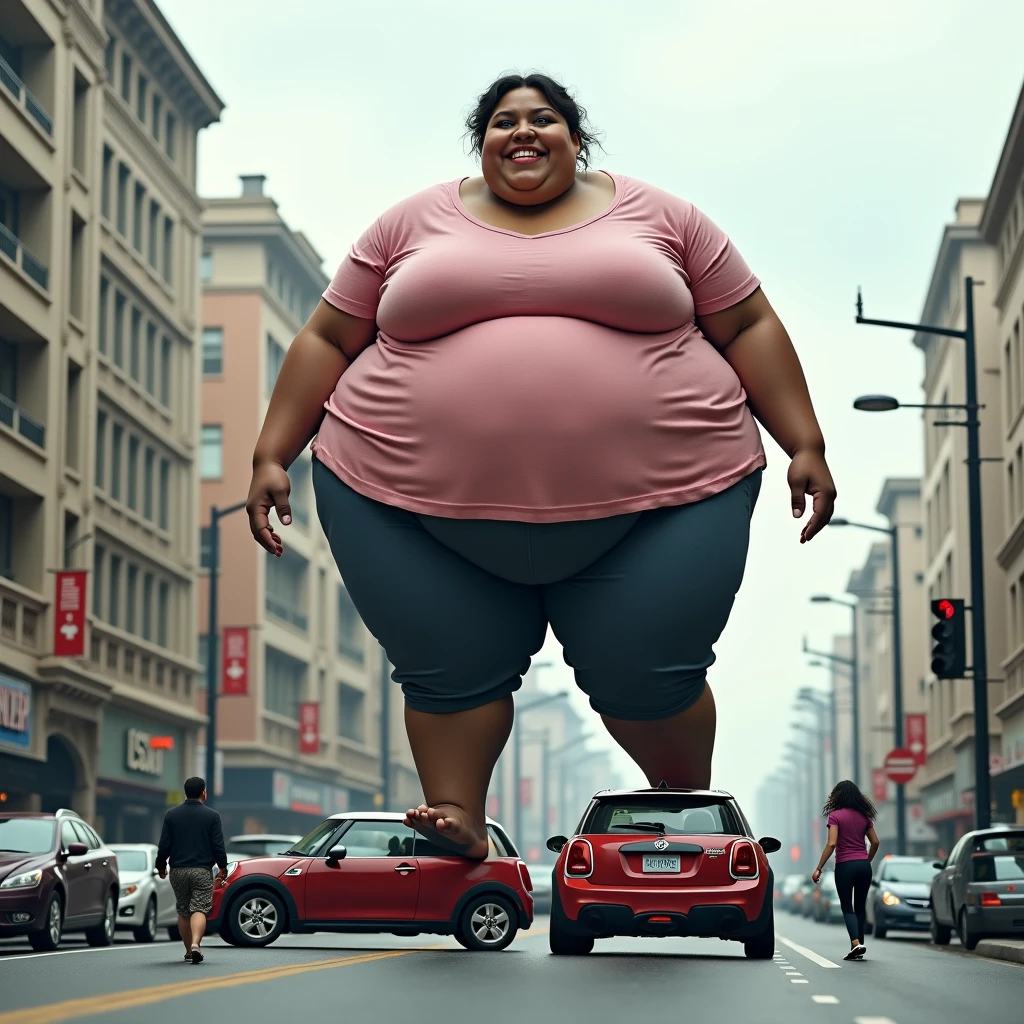 SSBSSBBW, Fat woman, obese, huge woman, street, tall woman, standing on ...