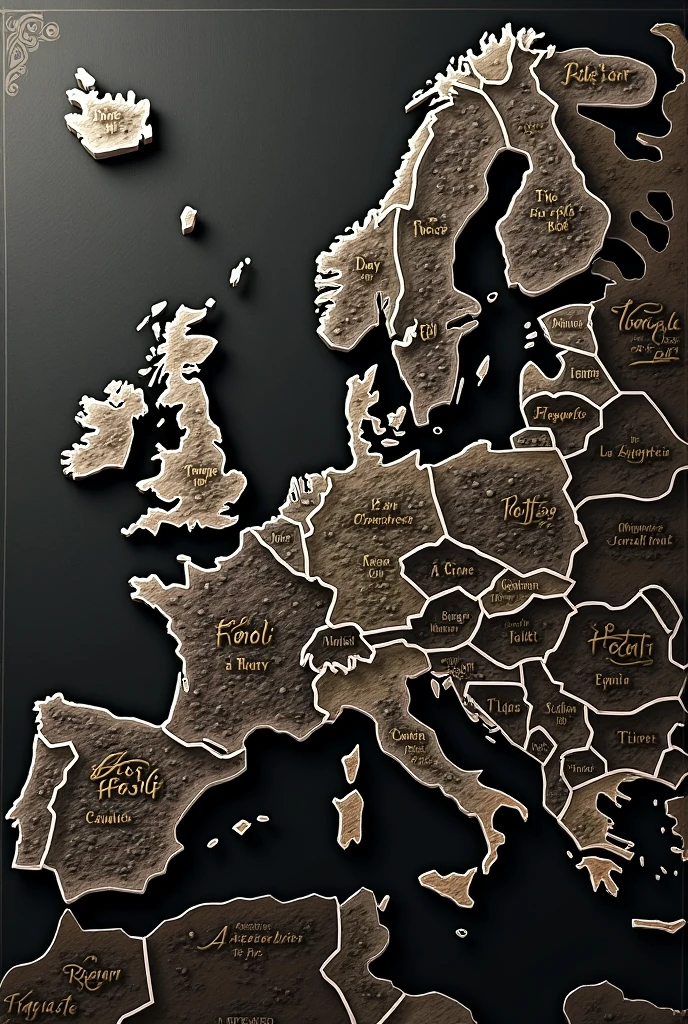 A detailed image of the map of Europe of each country with names and ...