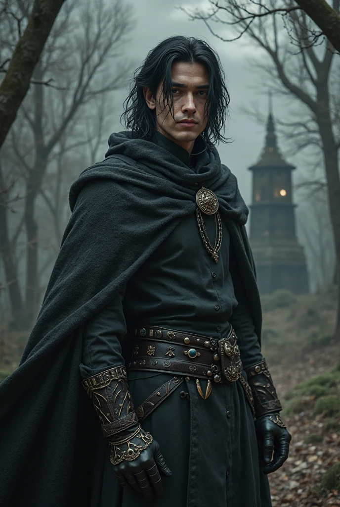 Has a commanding presence. His face is angular, with sharply defined cheekbones - SeaArt AI