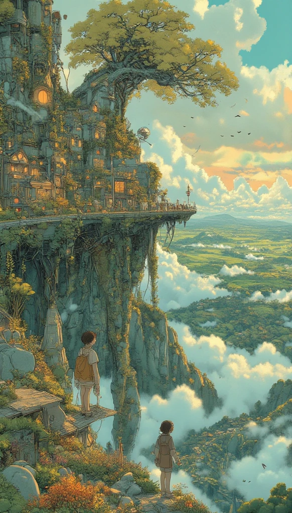 Studio Ghibli-inspired illustration, (soft painterly textures - SeaArt AI