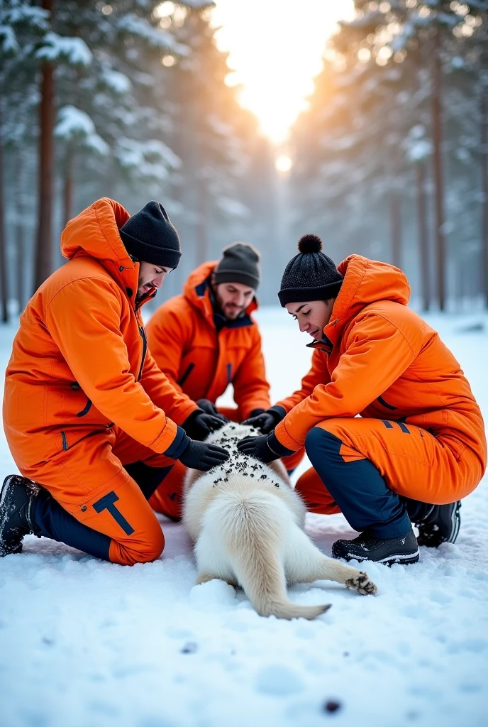 IMAGE PROMPT 12 1. Four People in Bright Orange Gear Four individuals ...