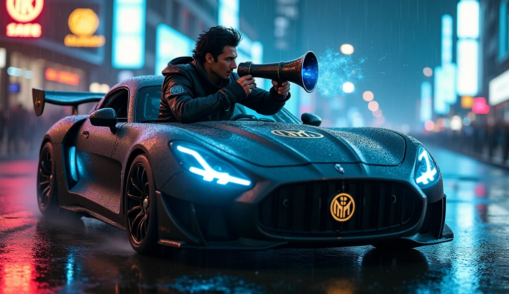 Dynamic Dutch angle shot of the ‘Vipera Nera’ Snake Car parked on a ...