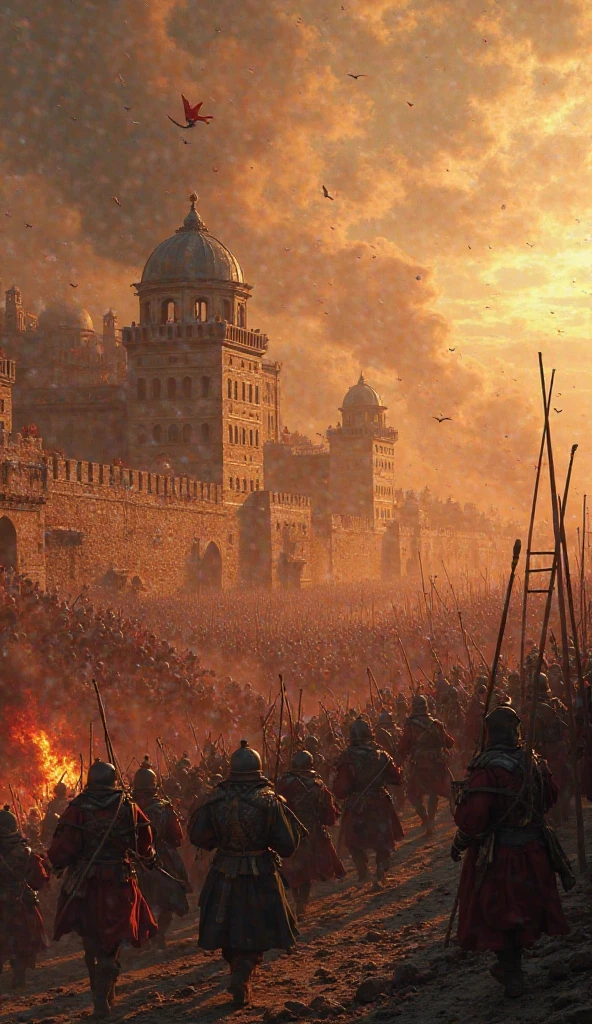 Thousands of Ottoman soldiers charge towards Constantinople’s walls ...