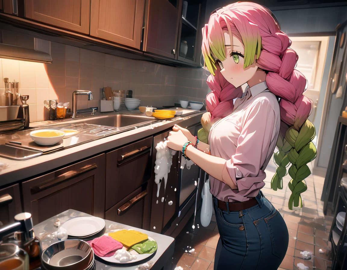8k,masterpiece,highest quality,Women,alone,Kanroji Mitsuri,At night ...