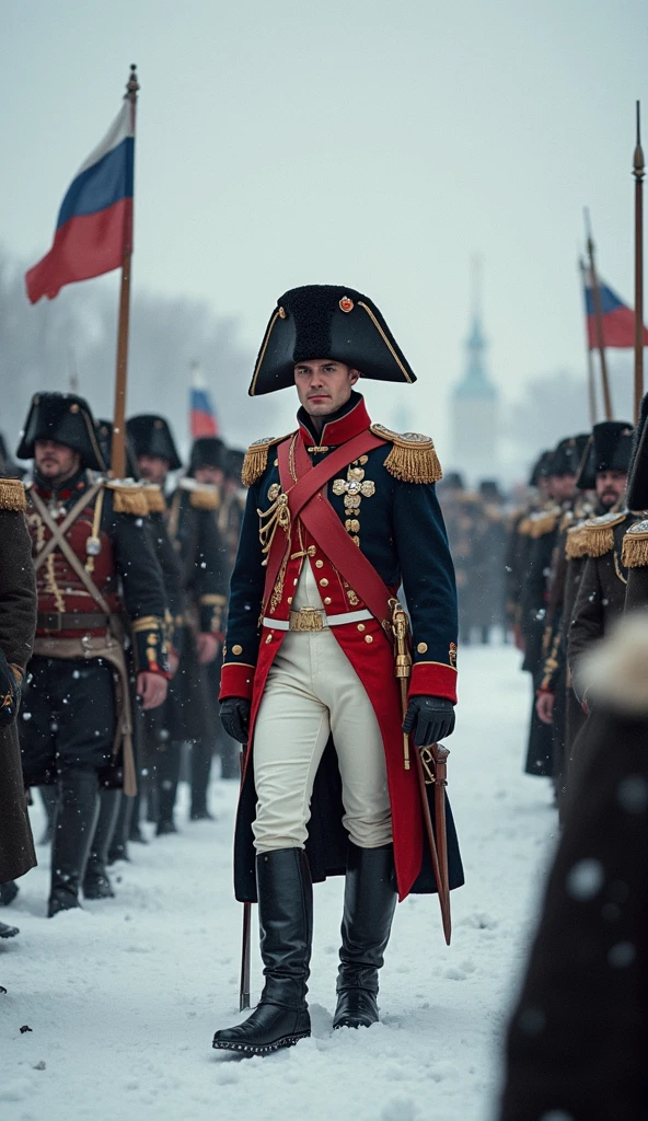 Napoleon Bonaparte, dressed in his signature military uniform - SeaArt AI
