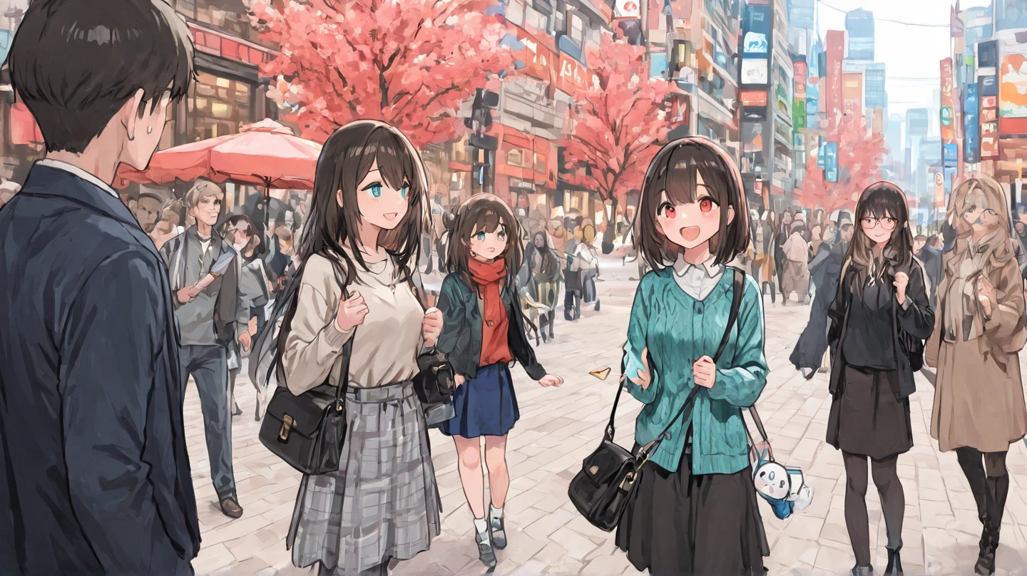 A futuristic cityscape in Japan where men and women are seen equally in ...
