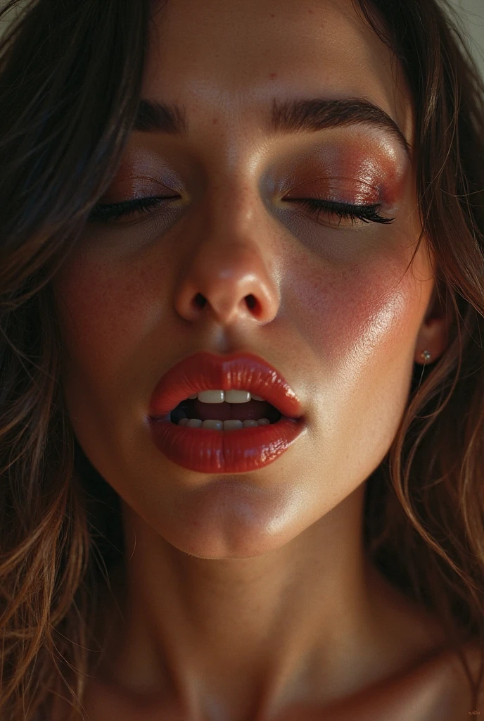 X men rogue , Close up of face making a gesture of great sensual ...