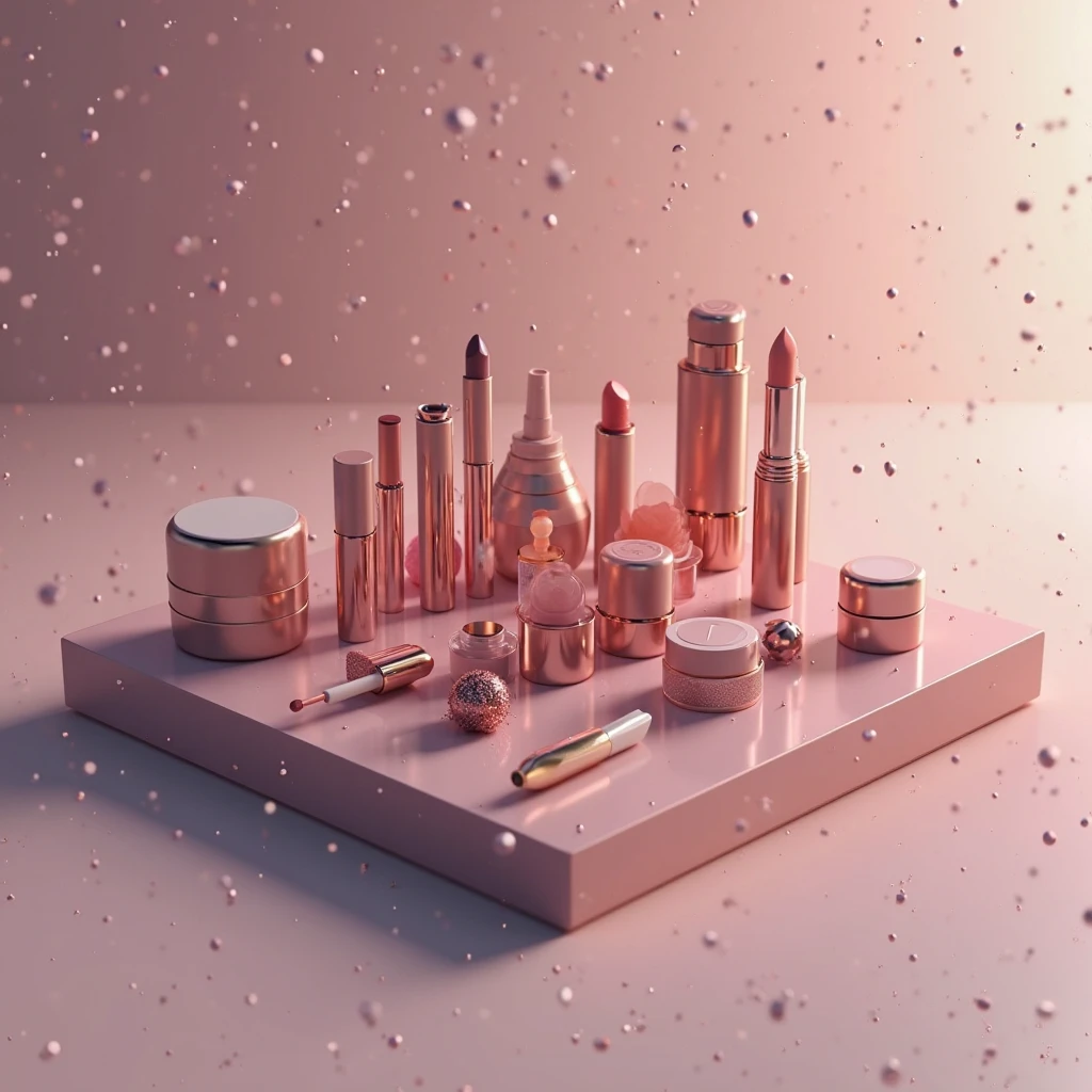 Логотип косметики Make up pro, Simple background, close-up, 3D isometry ...
