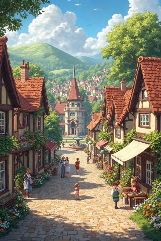 A small town - SeaArt AI