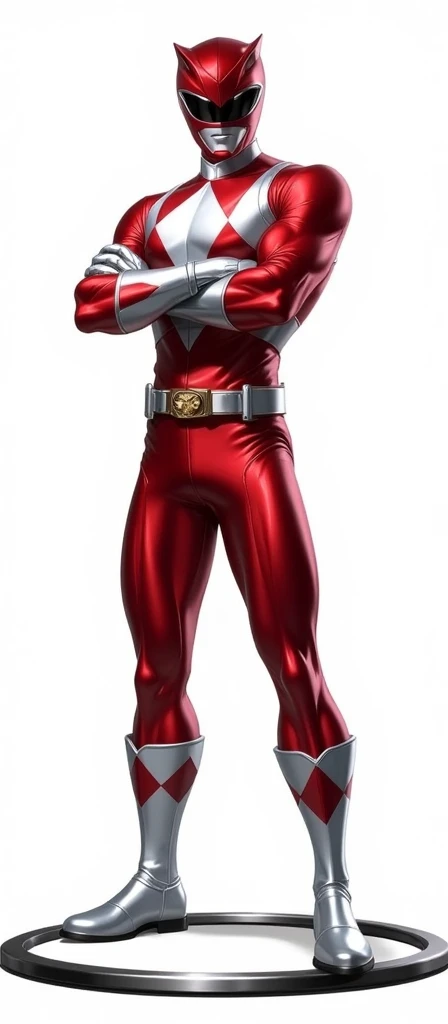 Create a handsome hunky slender slim realistic superhero Power Ranger ...