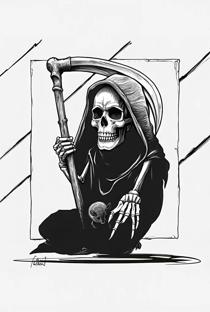 Design with a sickle on a white background, Black and white vector art ...