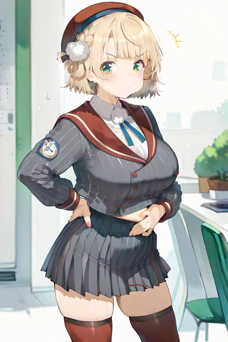 Shigure ui \(vtuber\),green eyes, blonde hair, short hair,hair rings ...