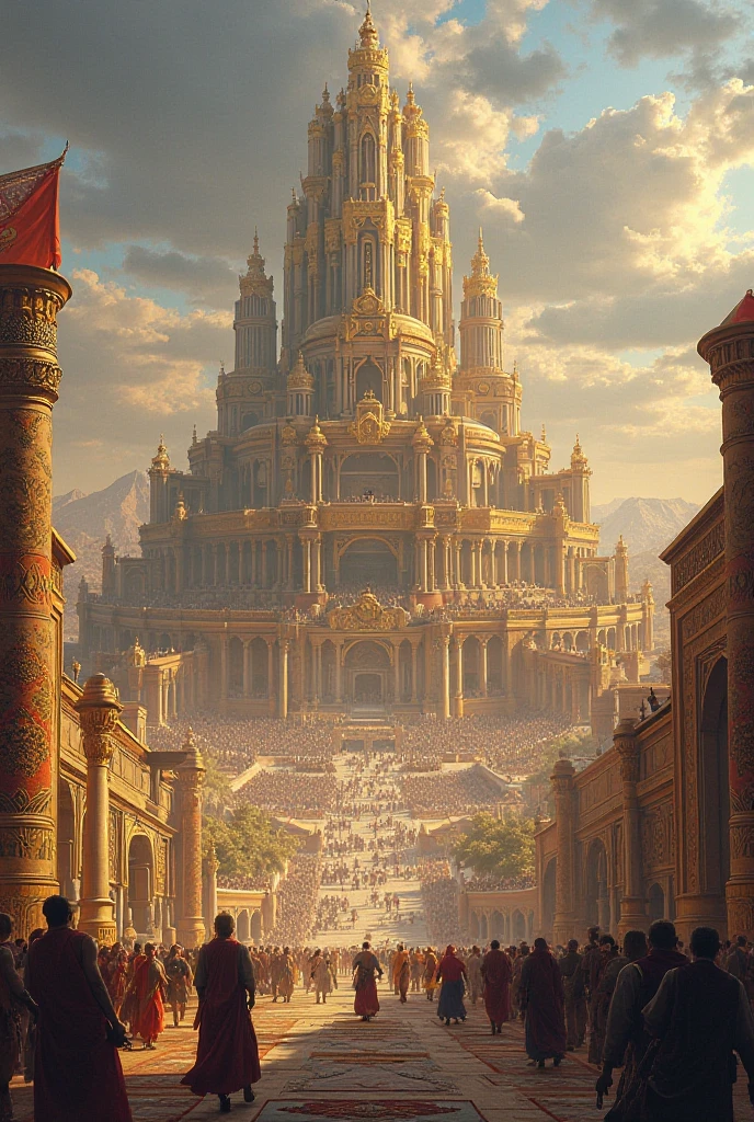 Ancient Babylon: The scene opens with a majestic view of Nimrod - SeaArt AI